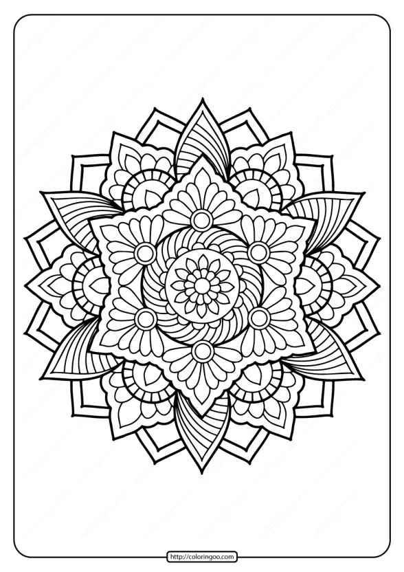 Printable PDF Coloring Book Pages for Adults 024