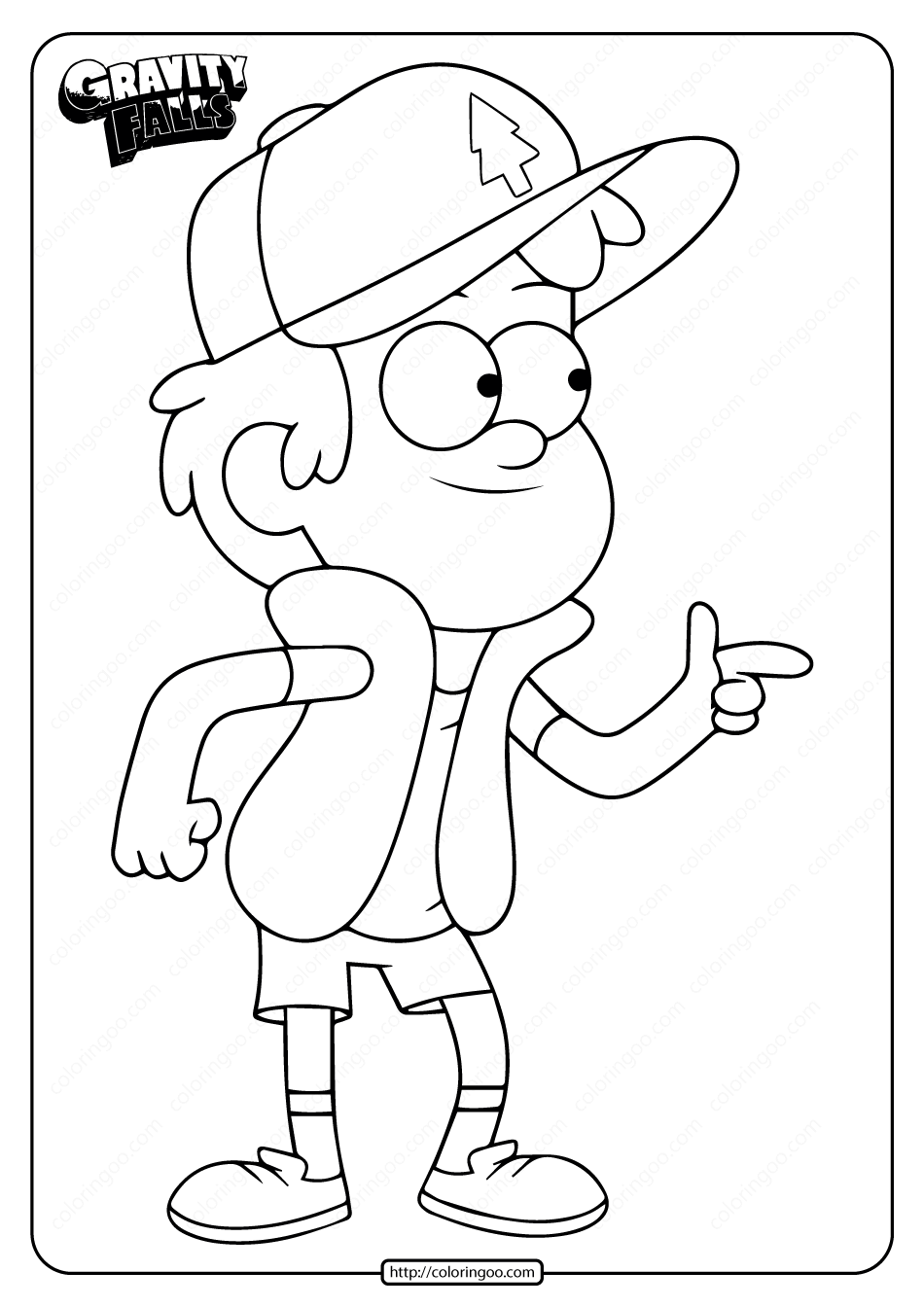 Printable Gravity Falls Dipper Coloring Page