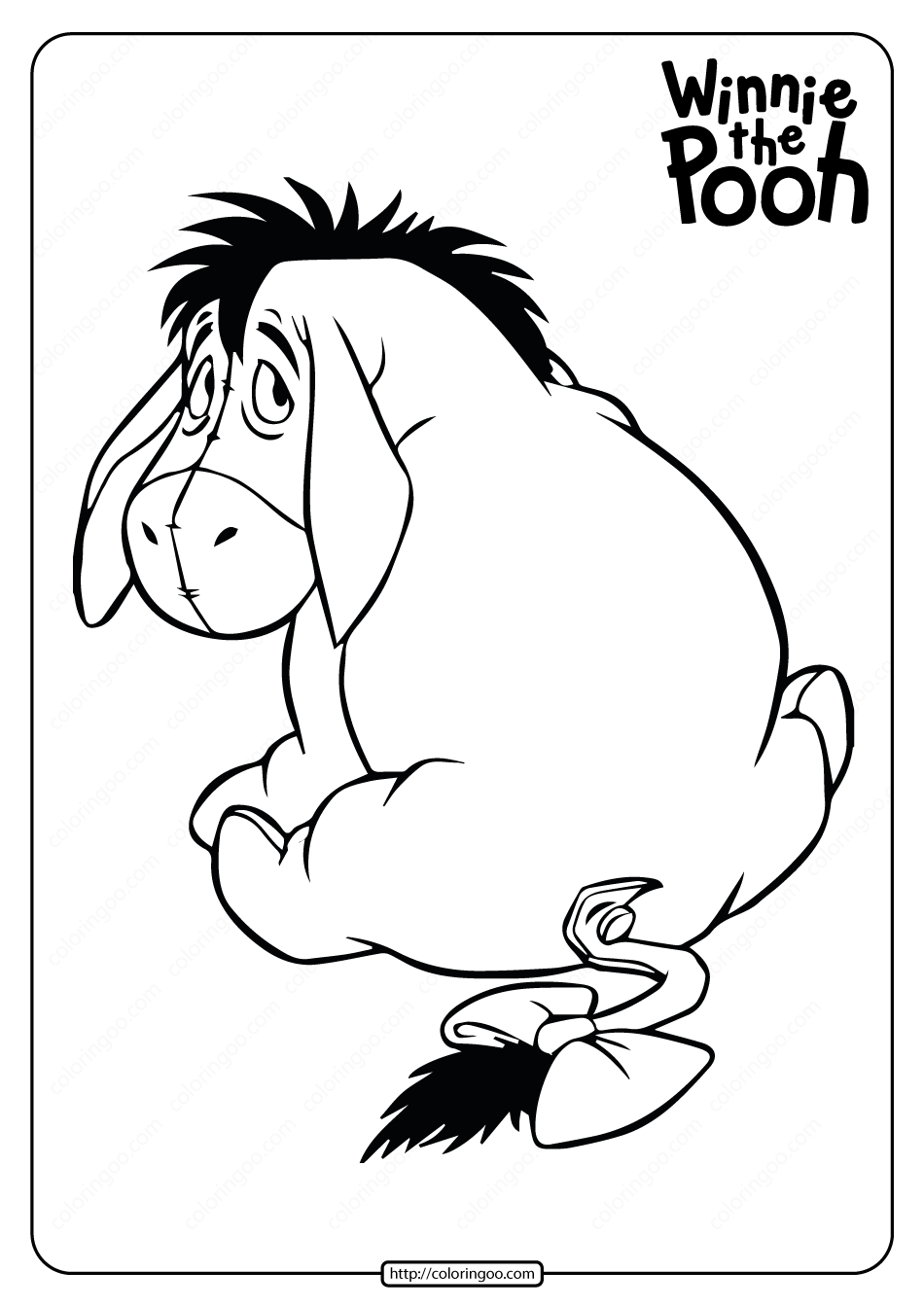 Printable Winnie the Pooh Eeyore Coloring Pages