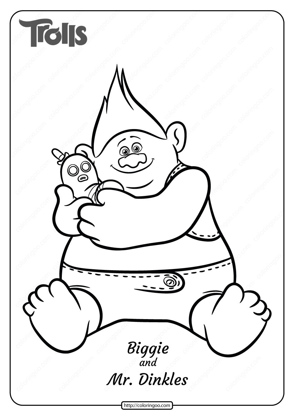 Free Printable Biggie and Mr Dinkles Coloring Page