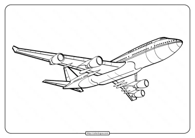 Free Printable Cute Airplane Pdf Coloring Page
