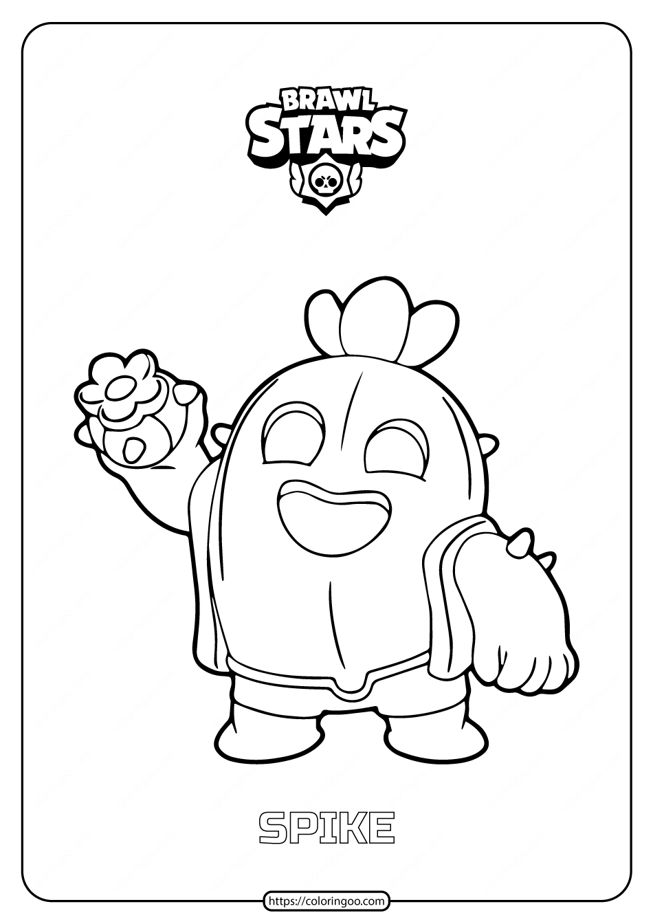 Free Printable Brawl Stars Spike Coloring Pages
