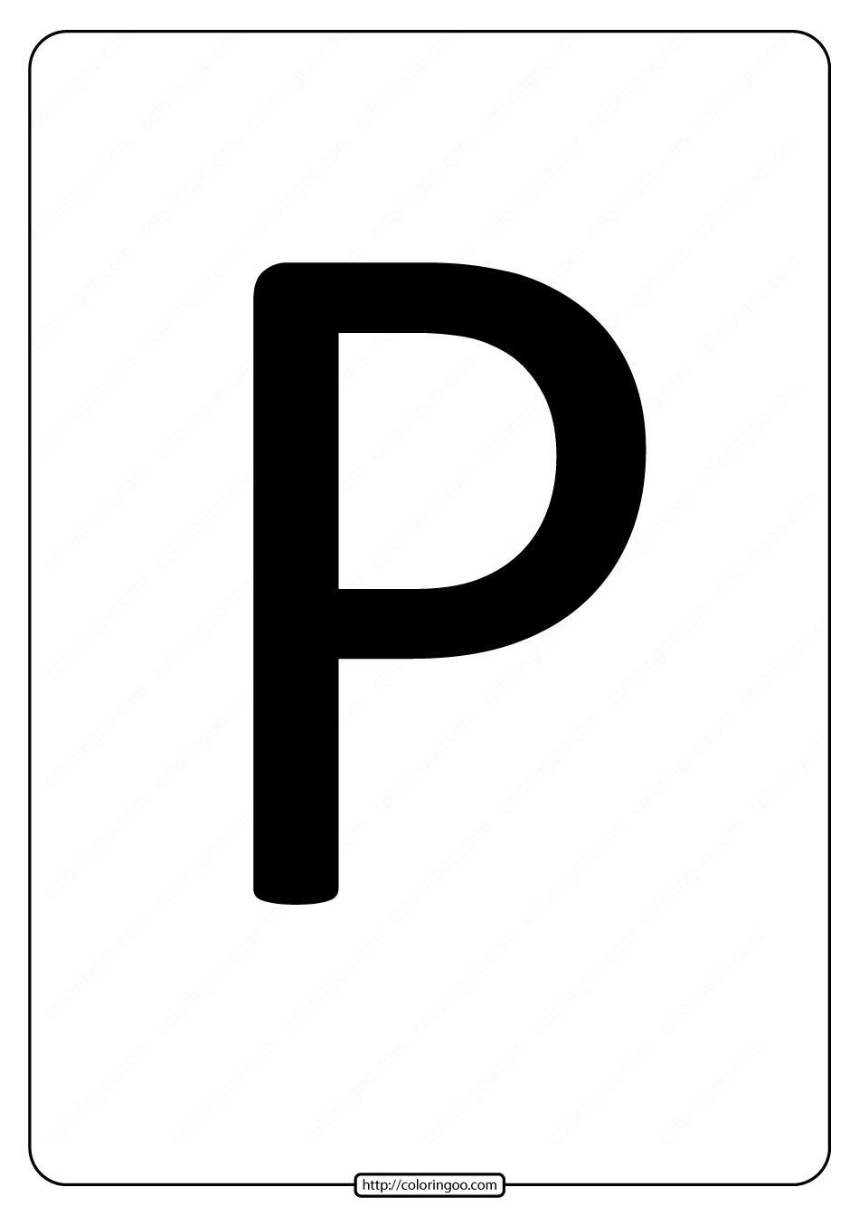 Printable A4 Size Uppercase Letters P Worksheet