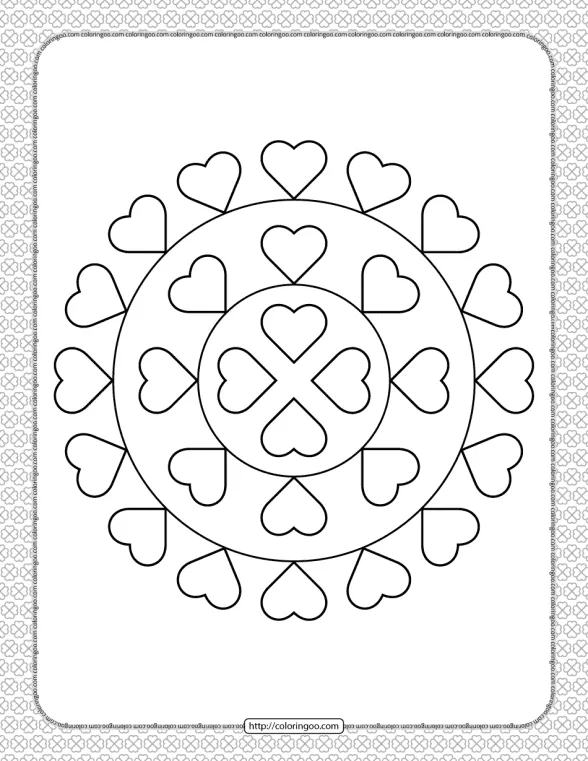 Valentine's Day Hearts Coloring Page