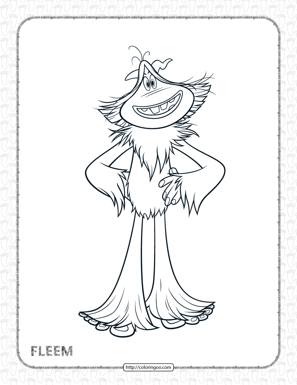Printables Smallfoot Fleem Pdf Coloring Page