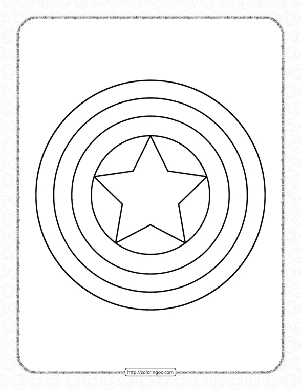 Captain America's Shield Coloring Page