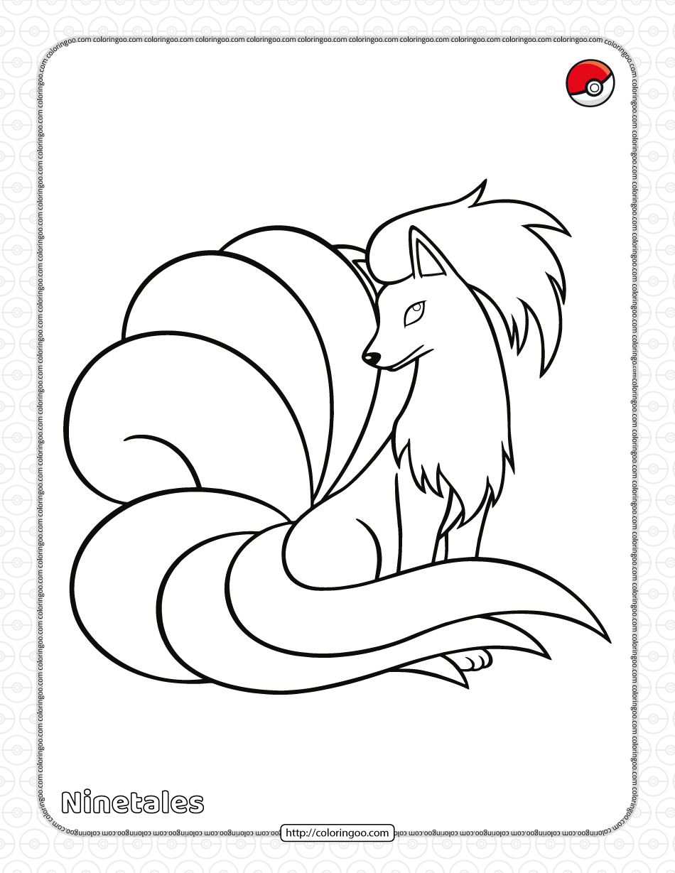 Pokemon Ninetales Pdf Coloring Page