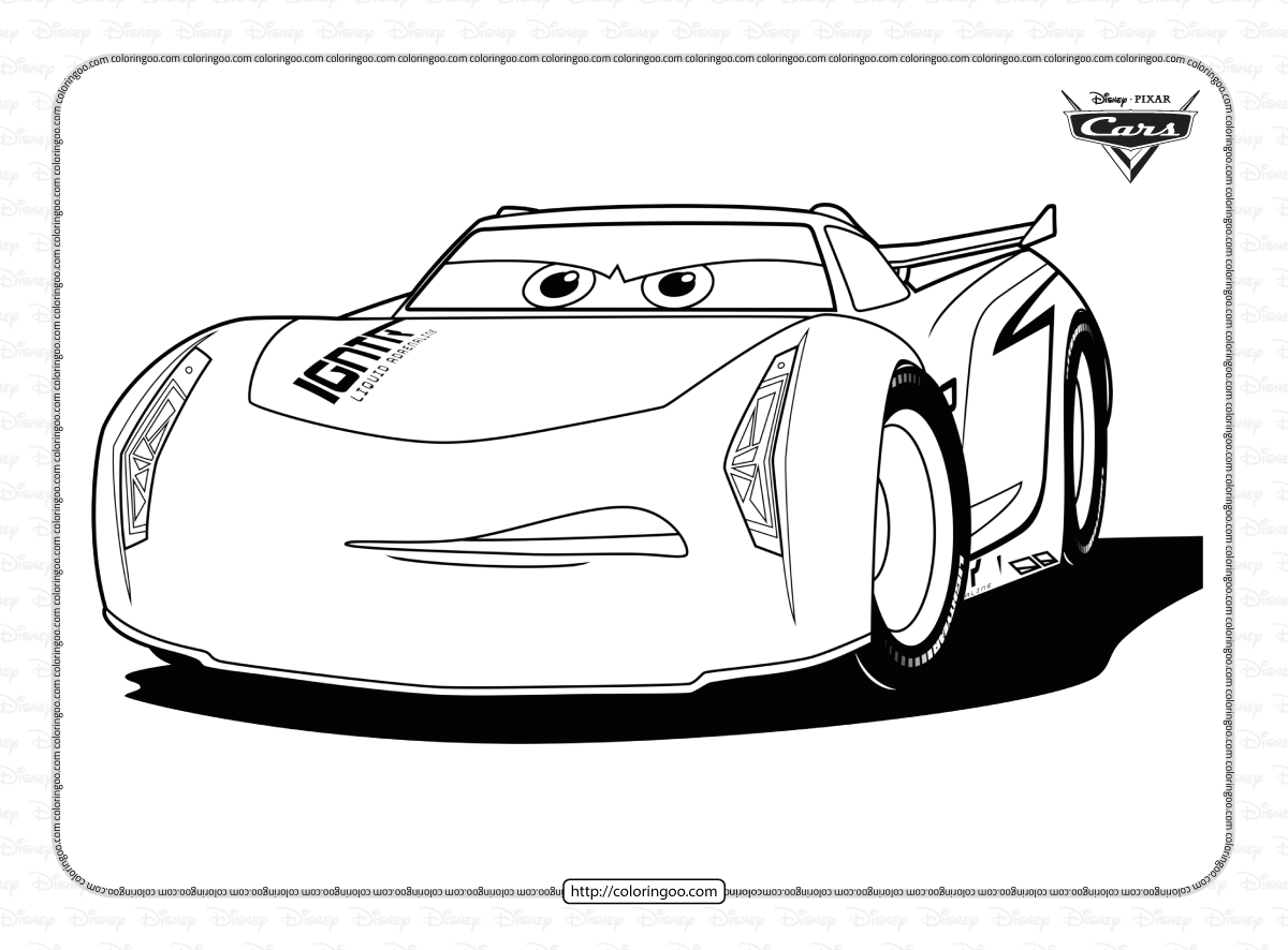 Pixar Cars Jackson Storm Coloring Pages