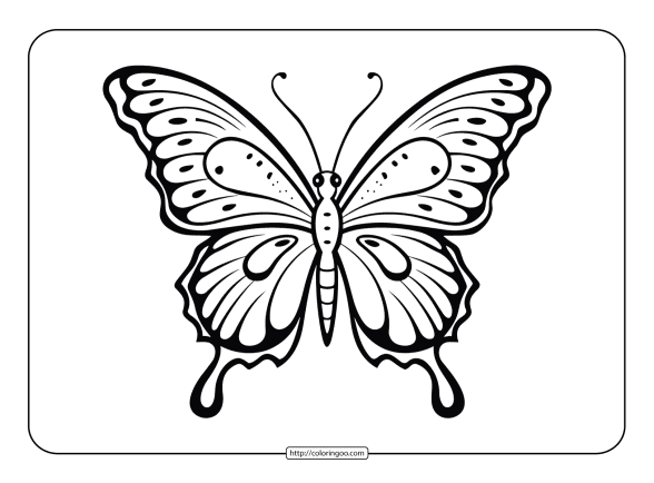 Beautiful Butterfly Coloring Page