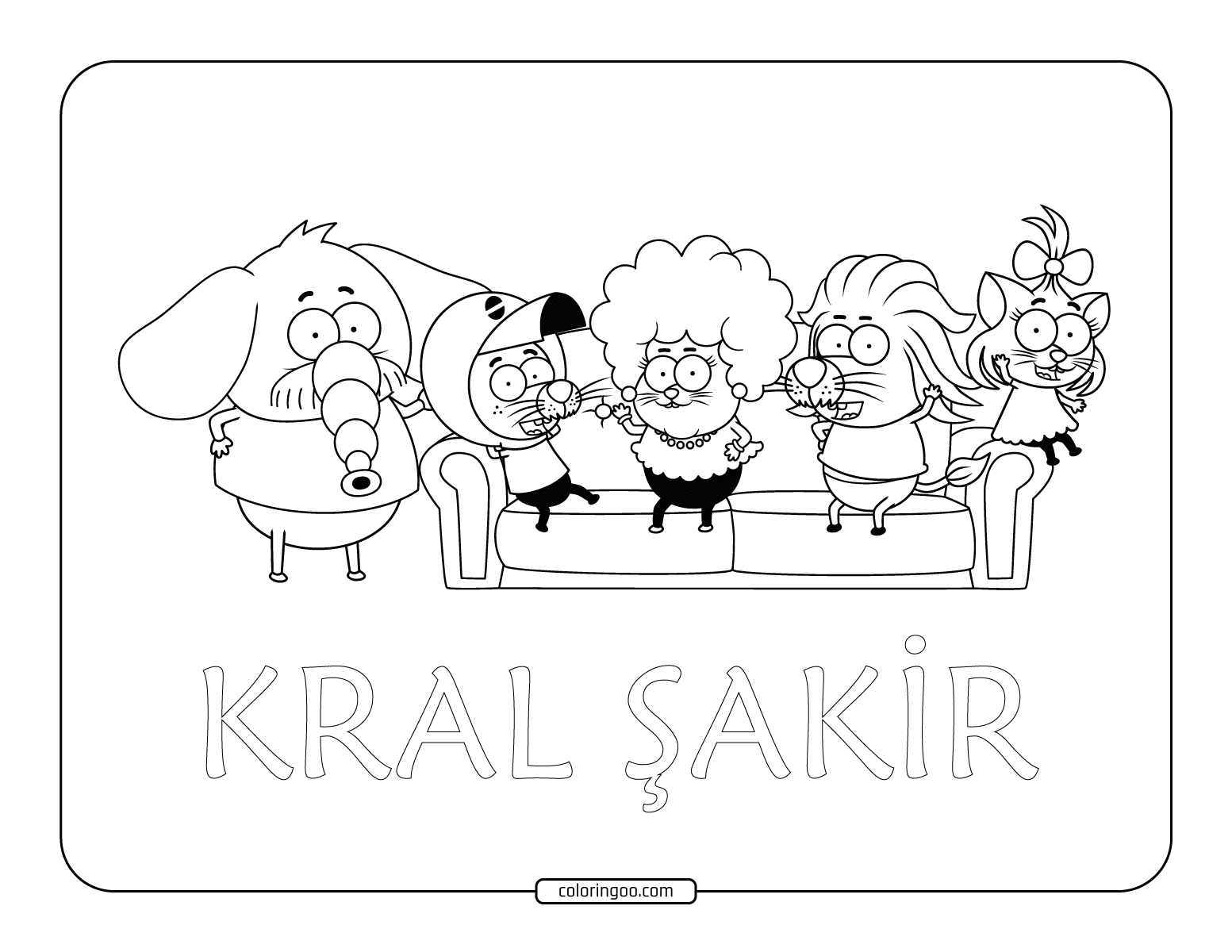 Kral Şakir ve Ailesi Boyama Sayfası