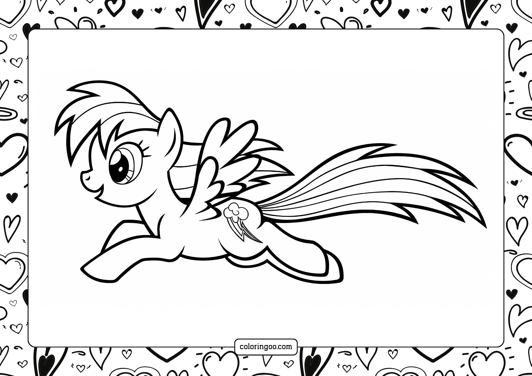 Rainbow Dash Flying Coloring Page