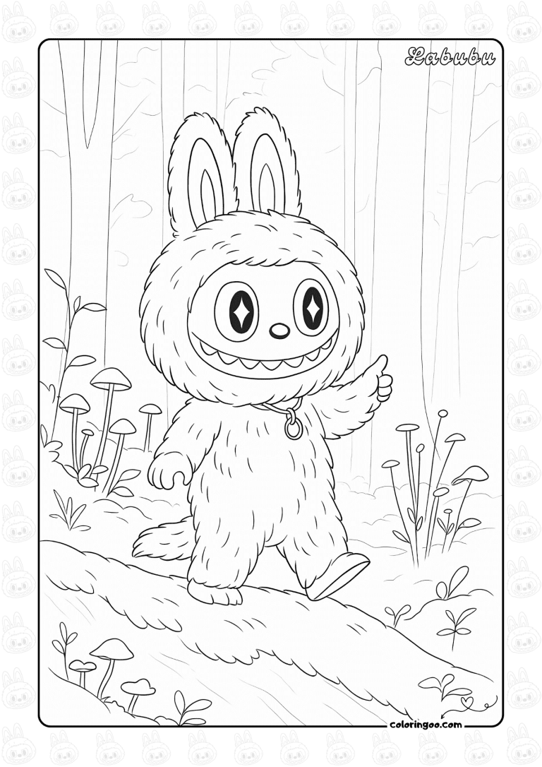 Printable Labubu Coloring Pages