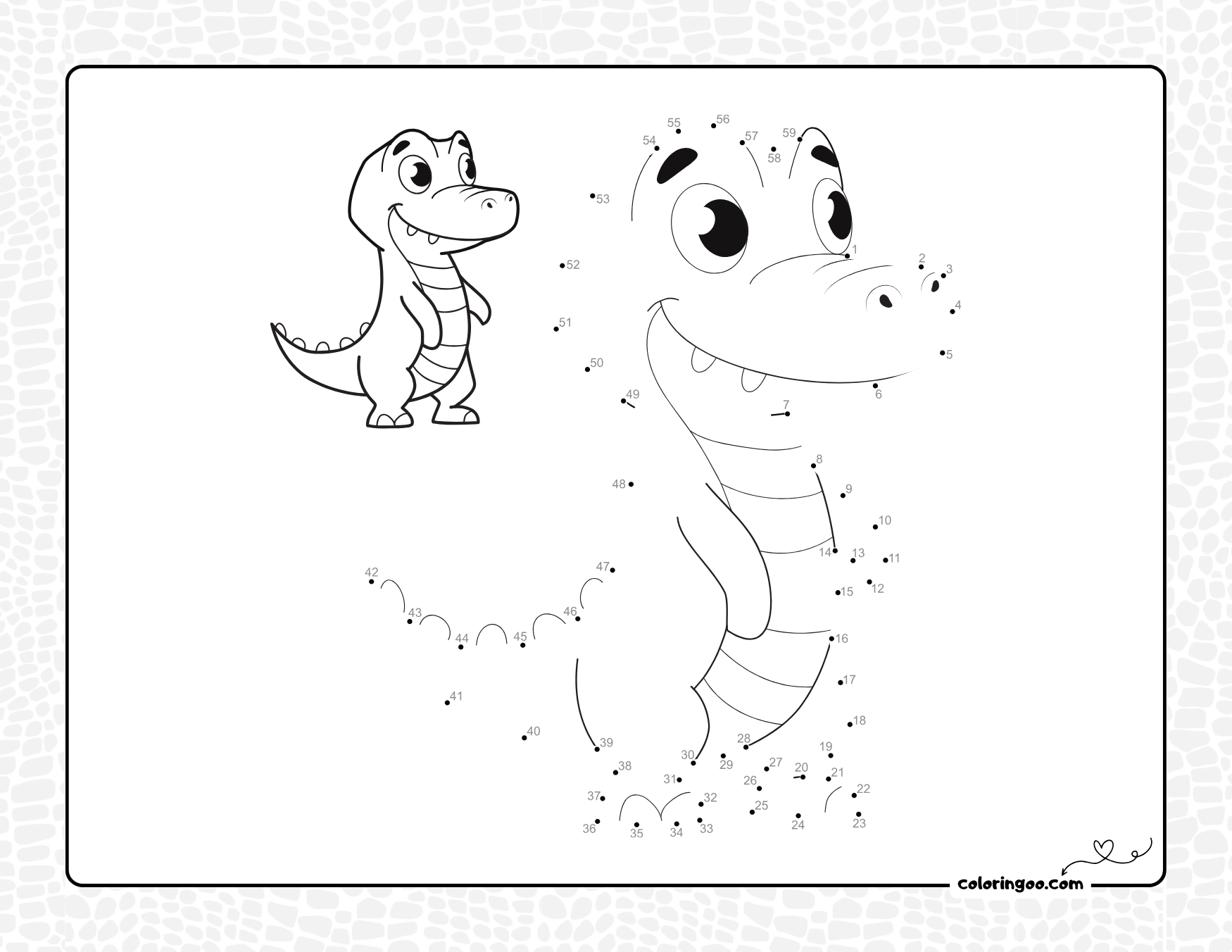 Crocodile Dot to Dot Pdf Activity