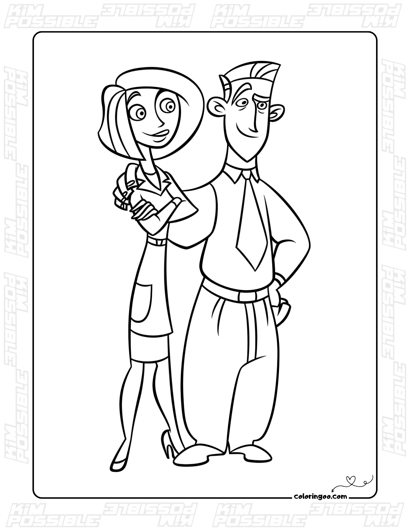 Dr Ann and James Possible Coloring Page