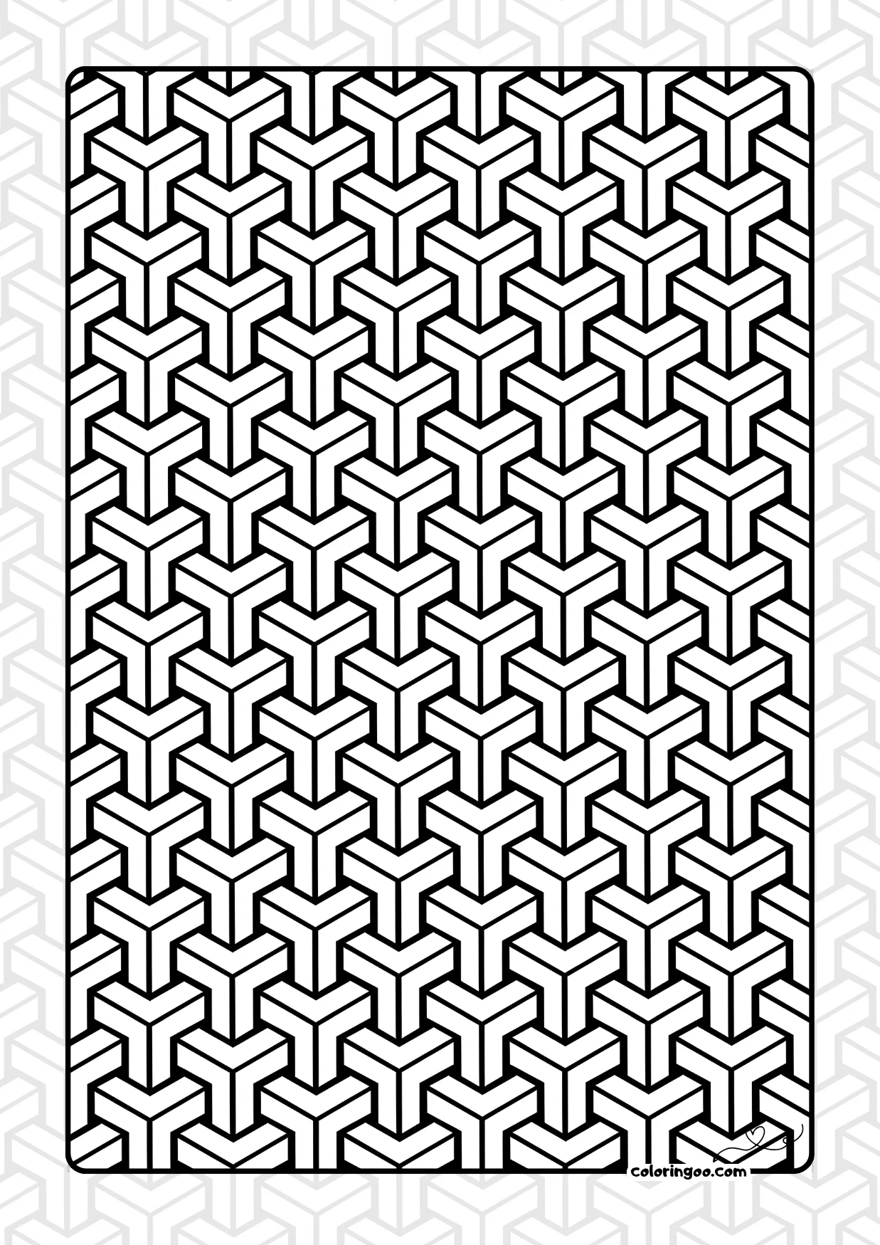Interlocking Trident Tessellation Pattern