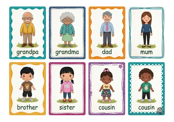 My Family Printable Flashcards