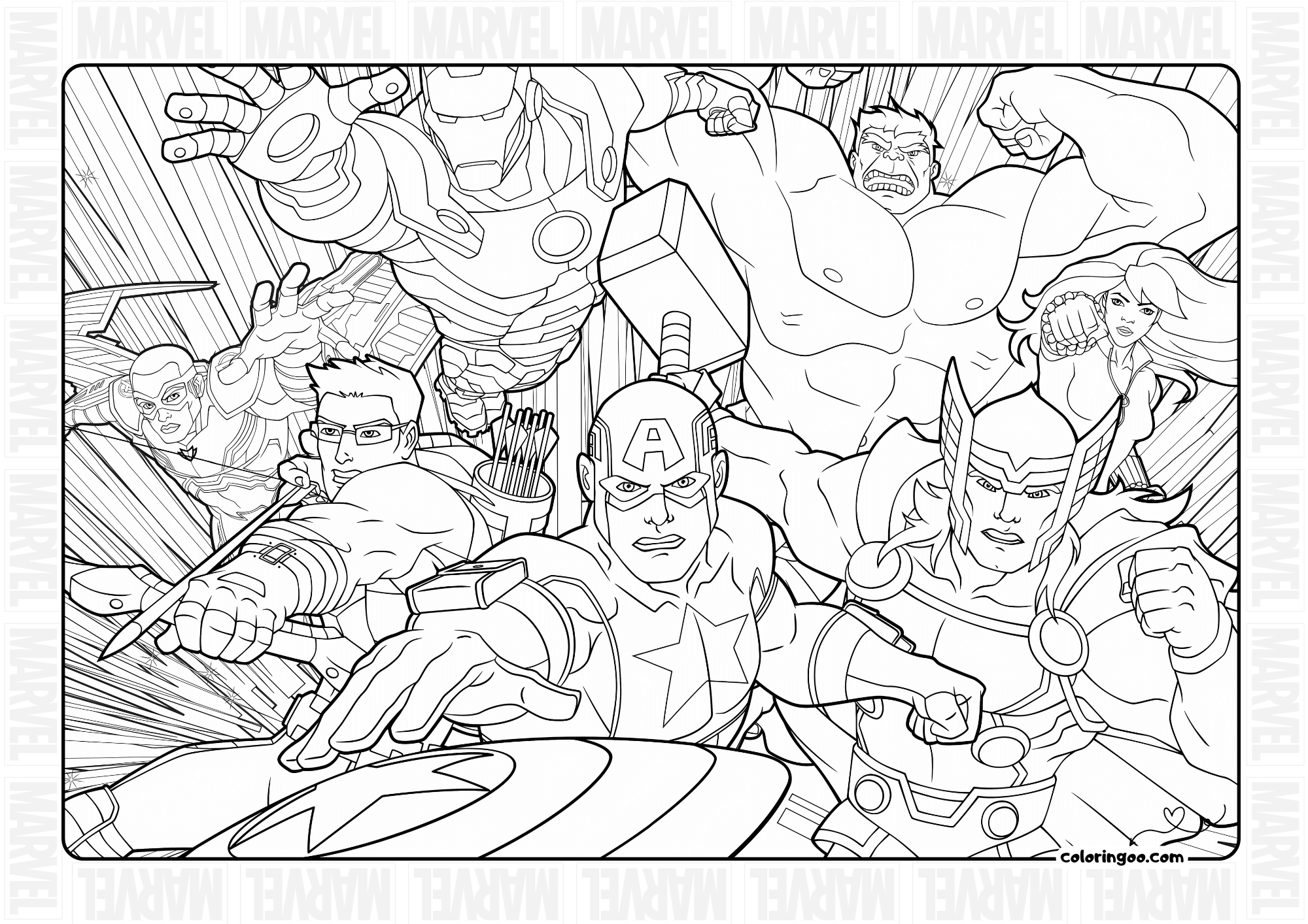 Marvel Avengers Black Widow Pdf Coloring Pages