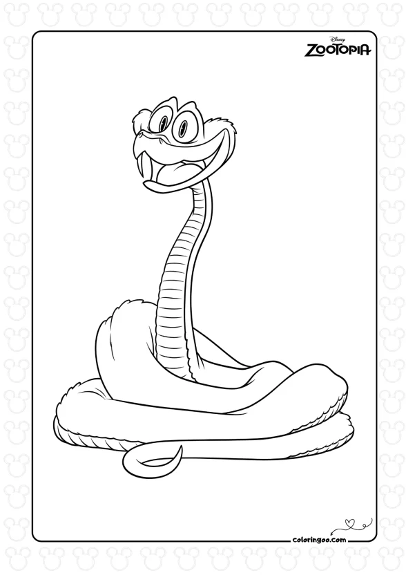 Zootopia 2 Snake Coloring Page