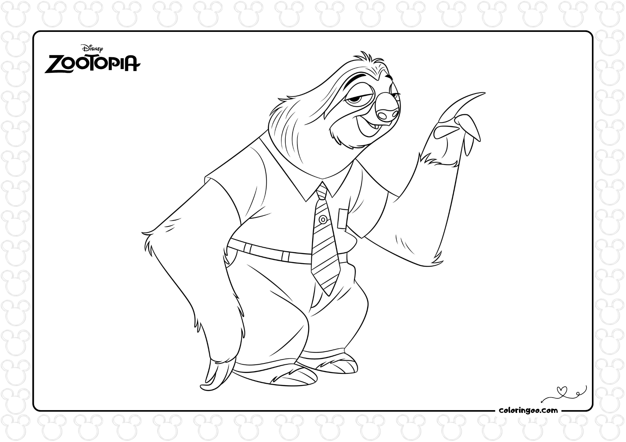 Zootopia Flash Coloring Page