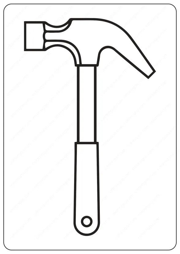 Hammer Outline Coloring Page