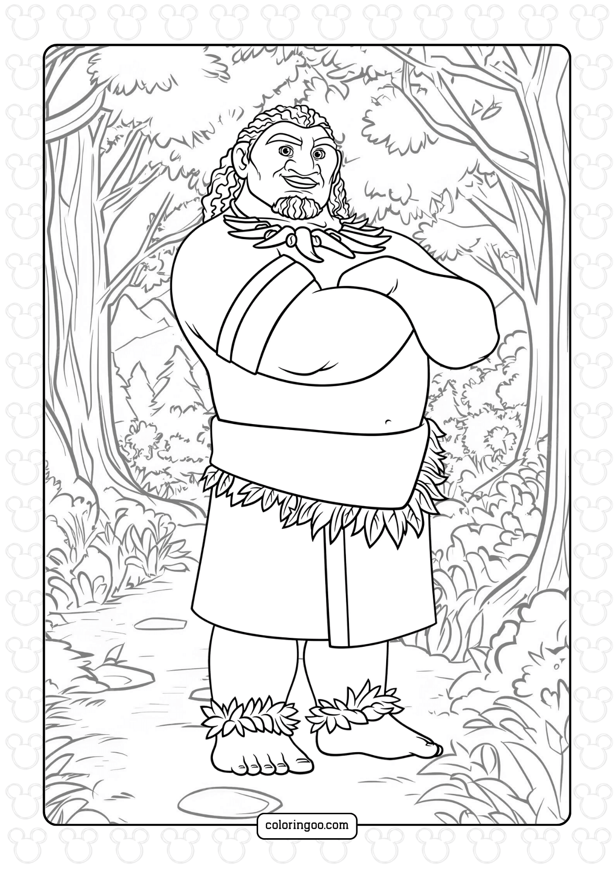 Moanas Father Chief Tui Coloring Page