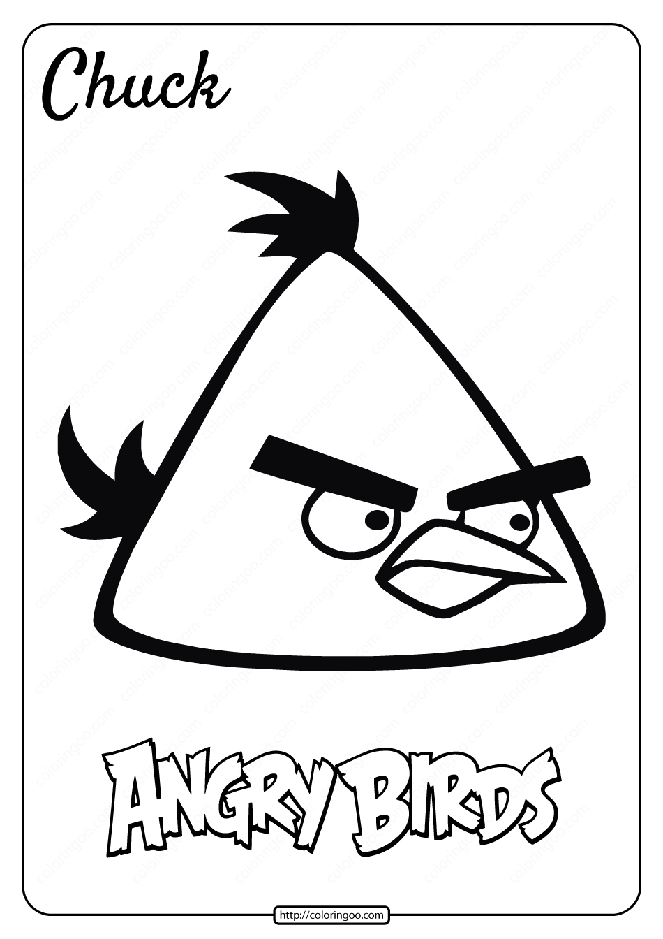 Angry Birds Chuck Pdf Coloring Page