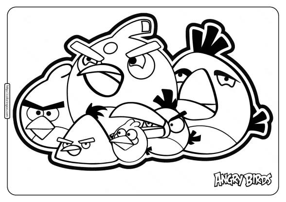 Printable Angry Birds Pdf Coloring Page