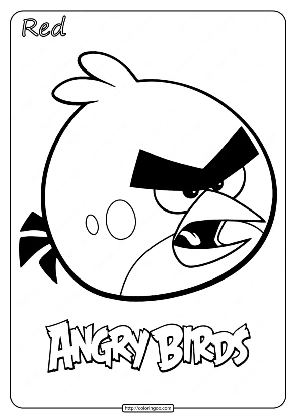 Angry Birds Red Pdf Coloring Book