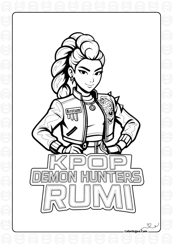 Kpop Demon Hunter Rumi Coloring Sheet