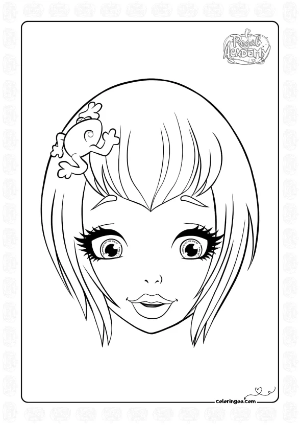 Regal Academy Joy LeFrog Head Coloring Sheet