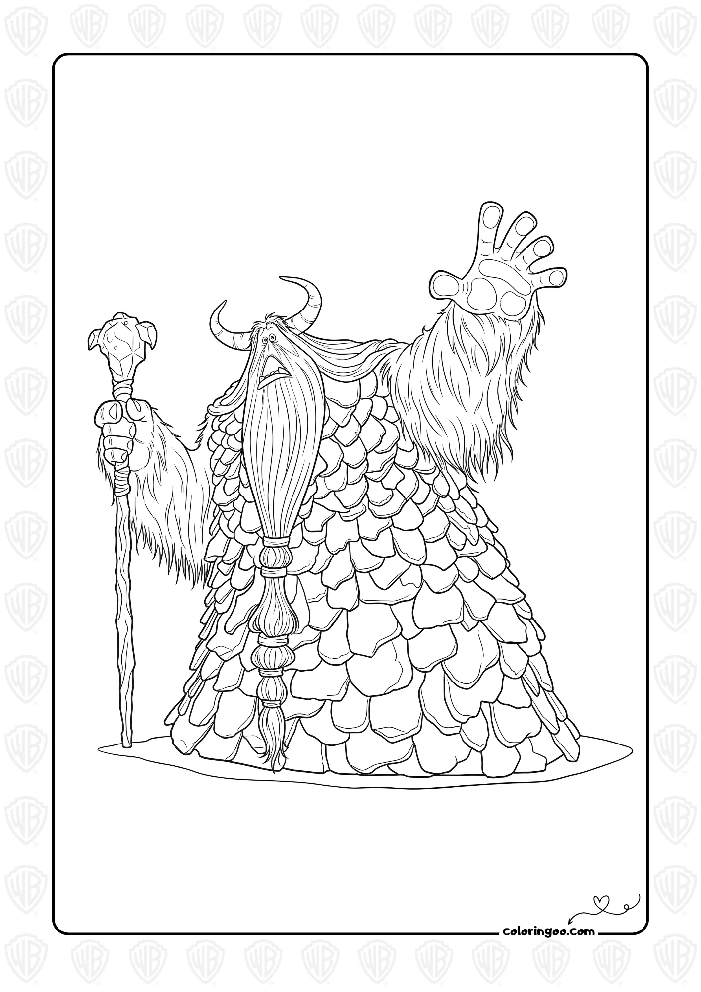 Smallfoot the Stonekeeper Coloring Page
